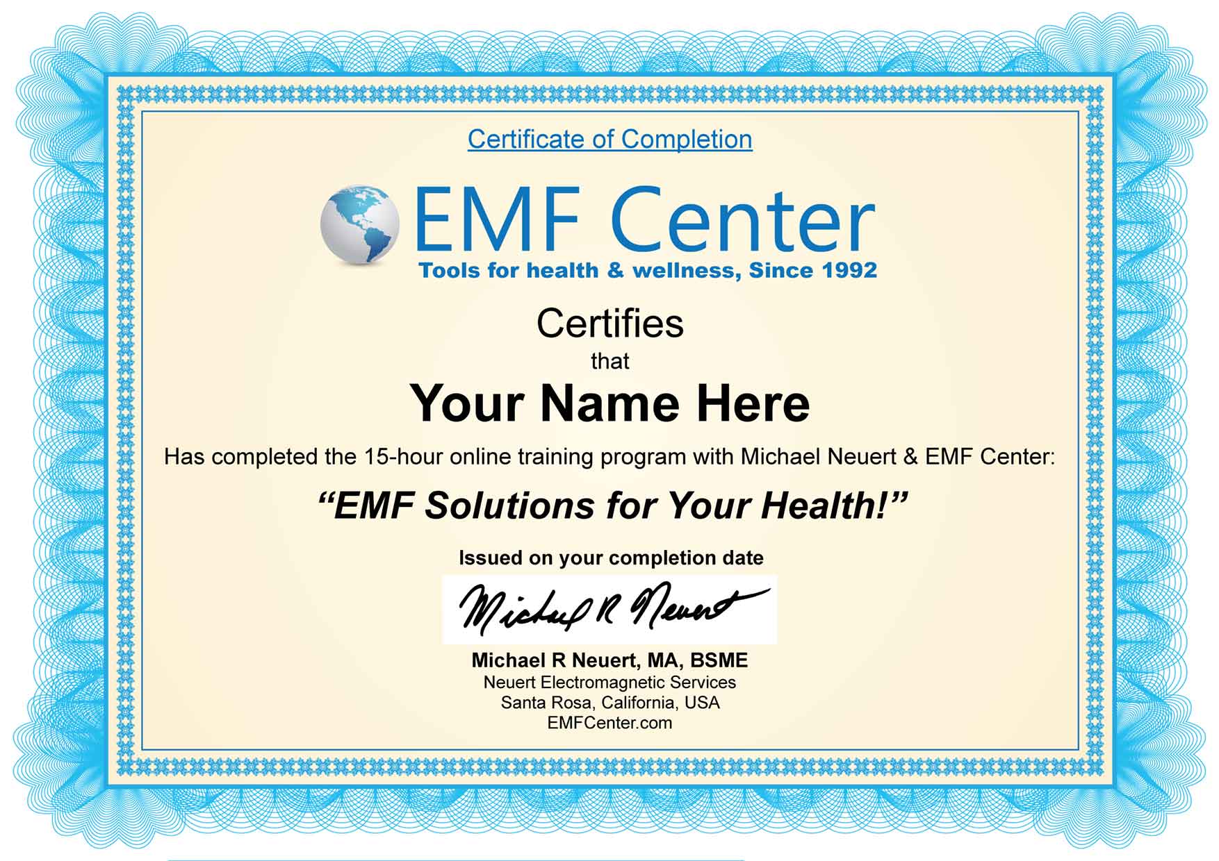 EMF solutions for your health Course Information – EMF Center
